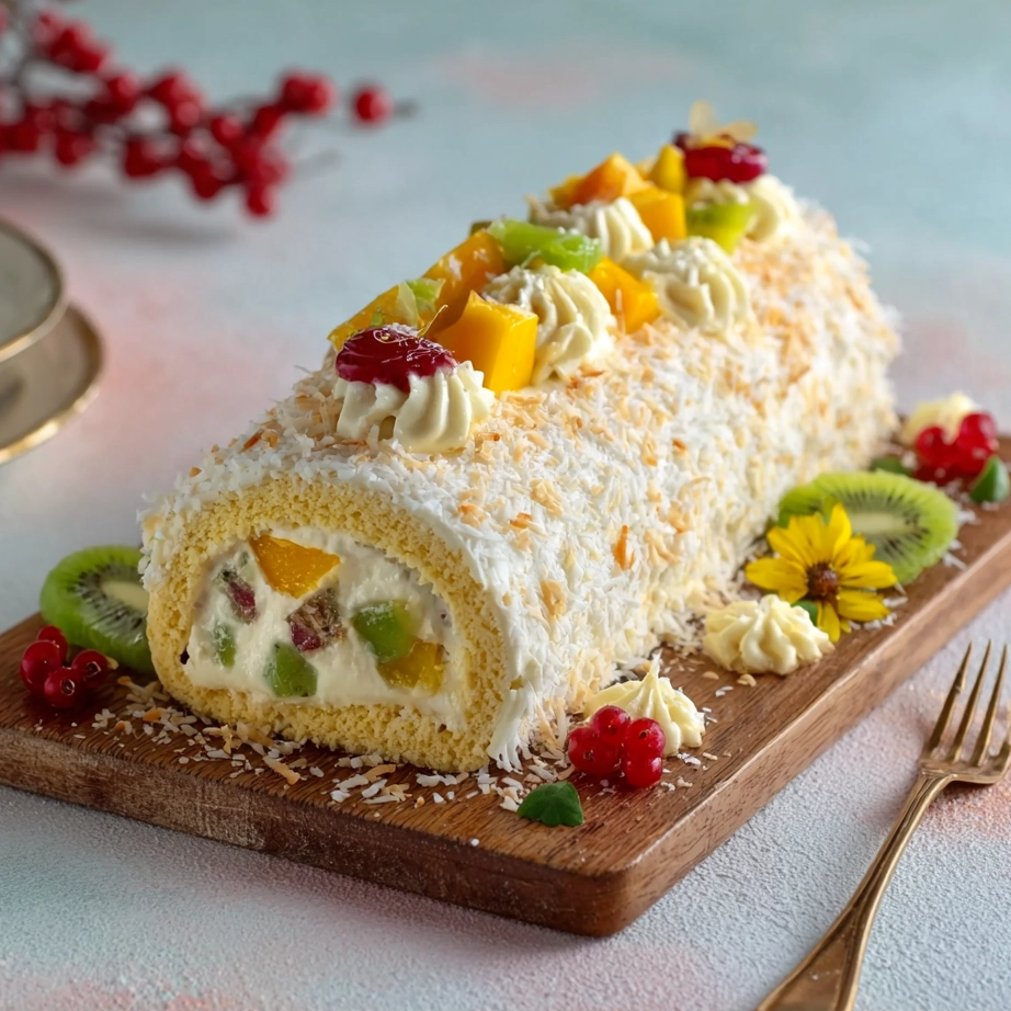 Bûche légère au yaourt et aux fruits : un dessert léger et festif